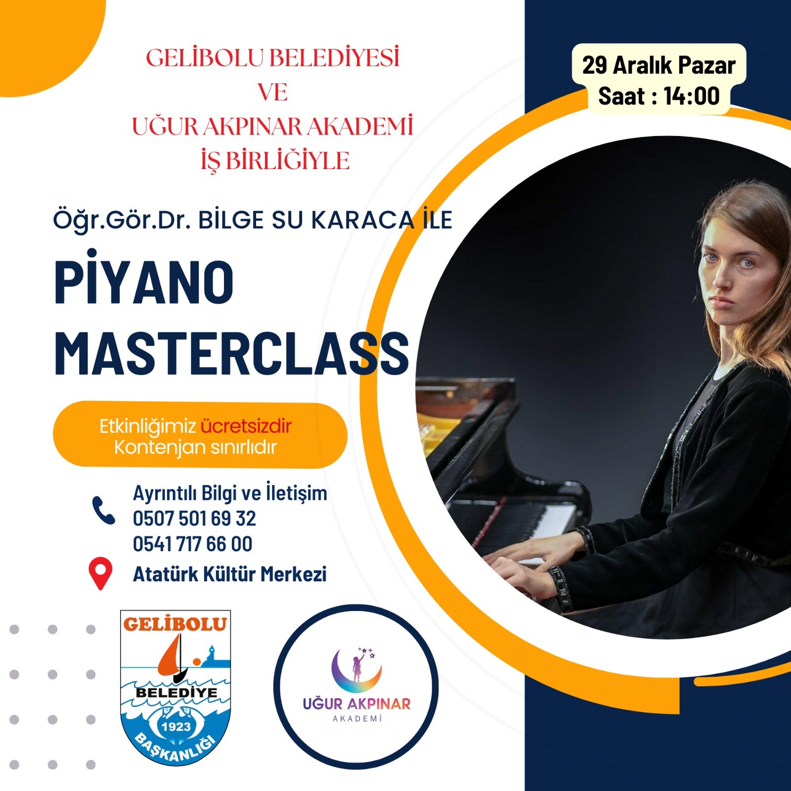 PİYANO MASTERCLASS - Bilge Su Karaca
